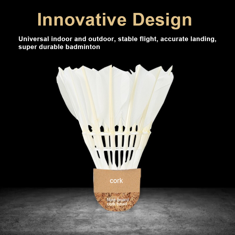 3 Stage Goose Feather Shuttlecock With Fibreboard Cork Head