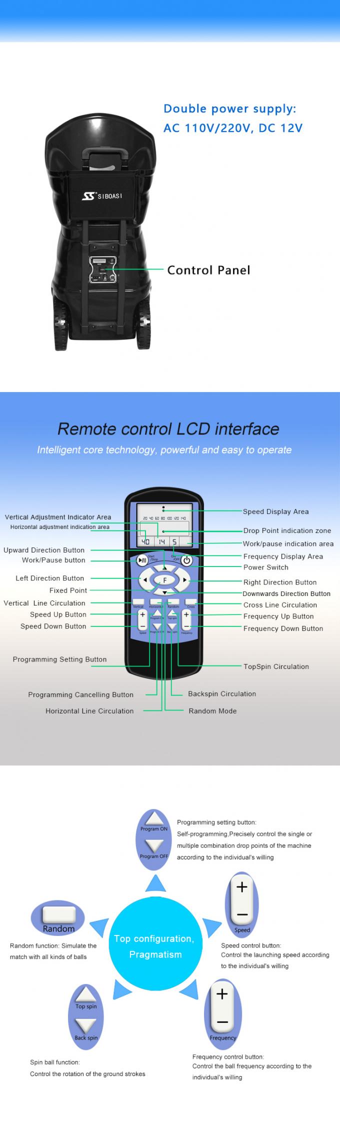 Intelligent Tennis Ball Launcher With LCD Remote Control and large ...